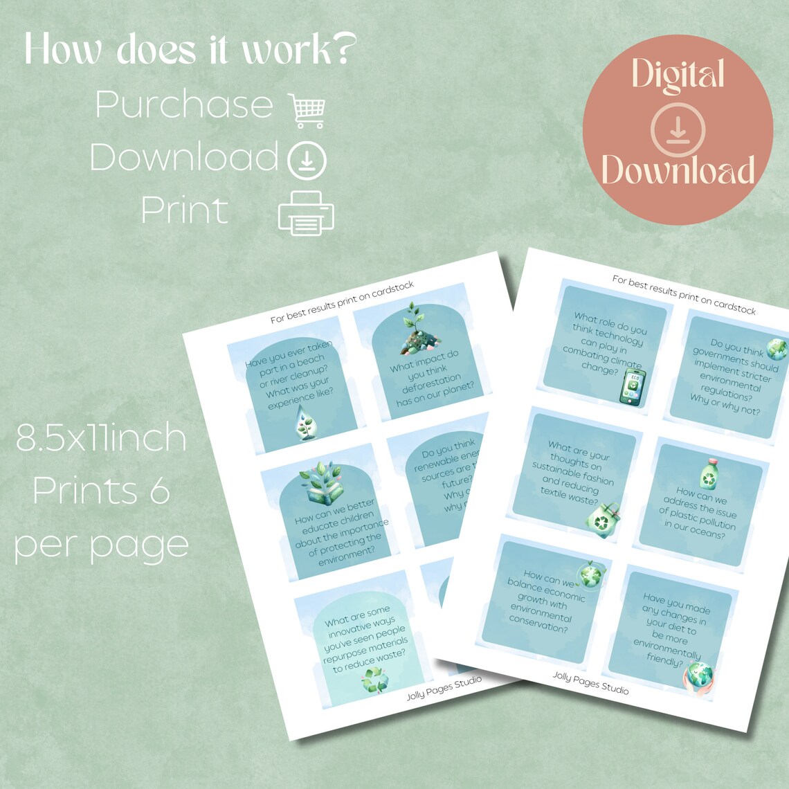 Printable Conversation Cards | Earth Day Discussion Starters ...