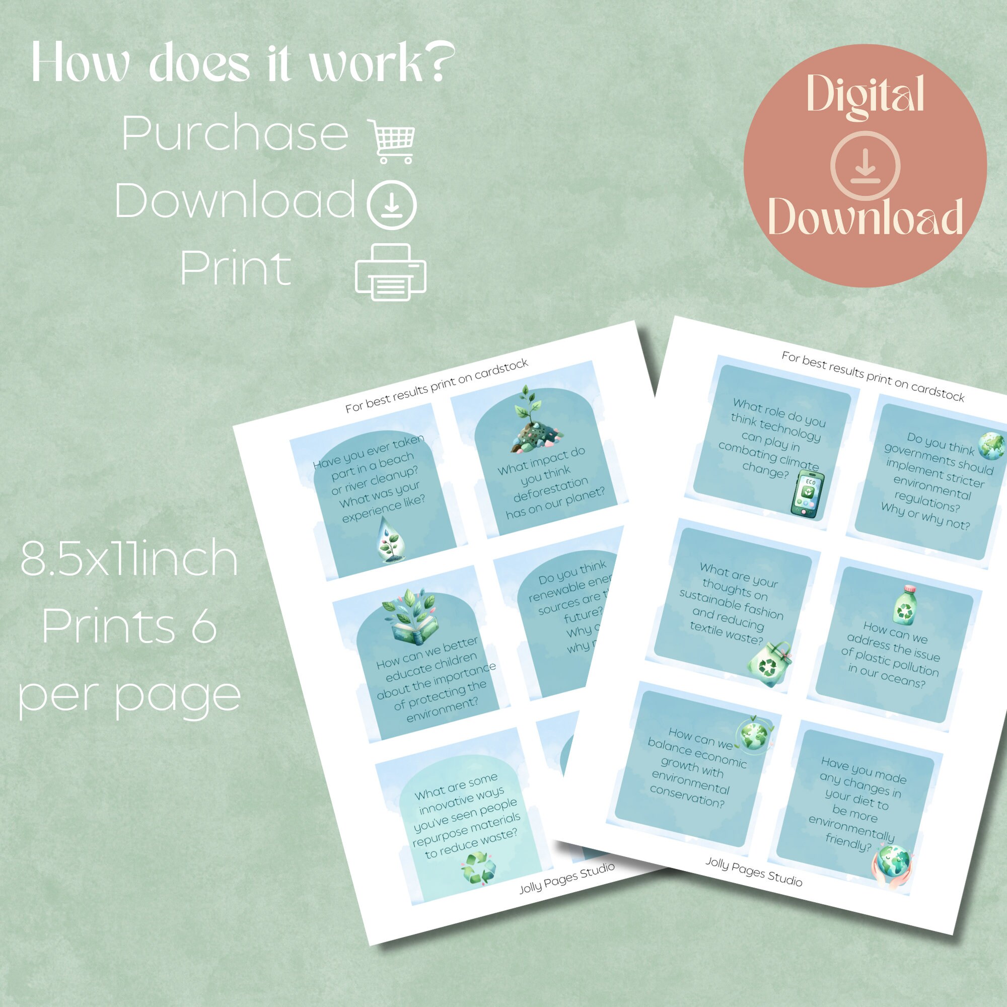 Printable Conversation Cards | Earth Day Discussion Starters ...