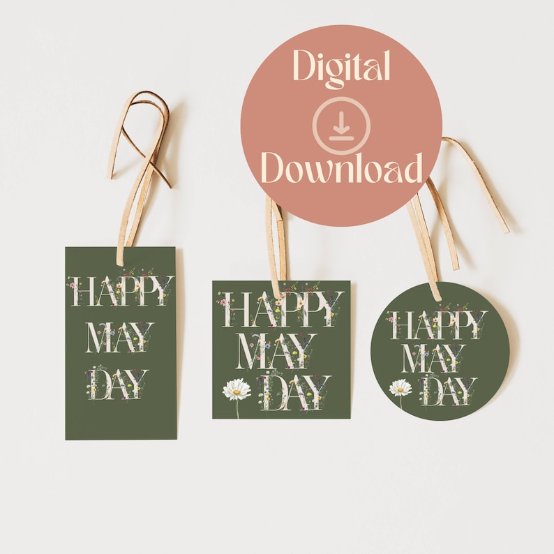 May Day Floral Gift Tags: Printable Basket Hang Tags (PDF) - Etsy