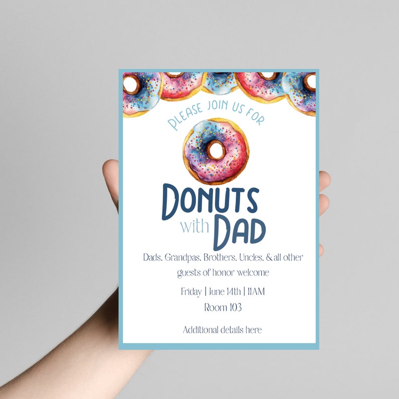 Title: Donuts With Dad Invitation and Flyer Editable Event Set Instant ...