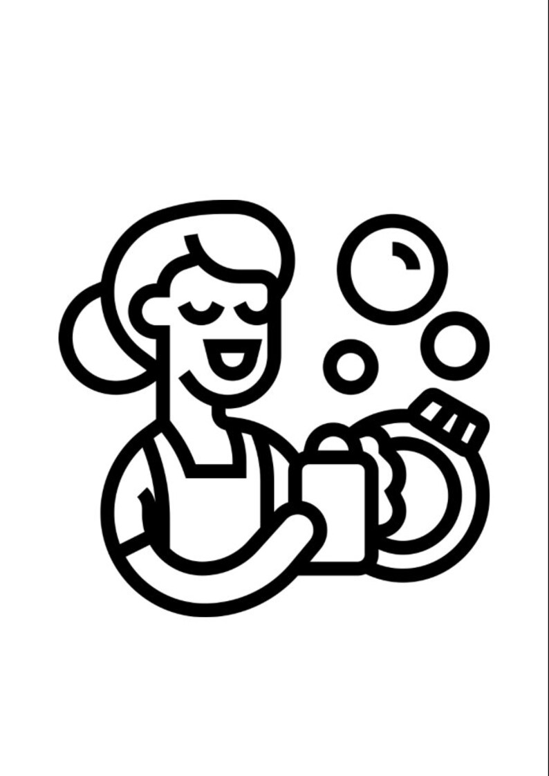 Household Chores Colouring Book - Etsy