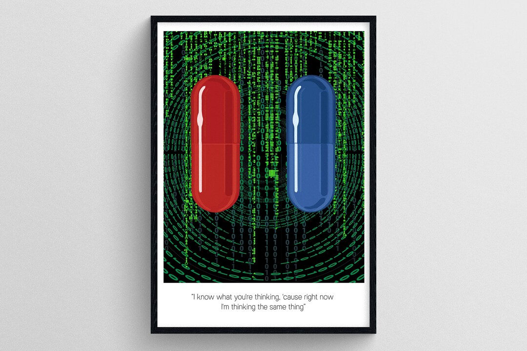 Matrix Movie Poster: Red Pill, Blue Pill Minimalist Wall Art - Etsy