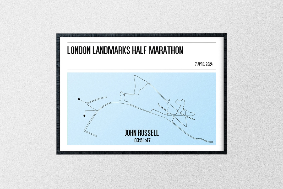 London Landmarks Half Marathon Finisher Print: Personalized Runner Gift ...