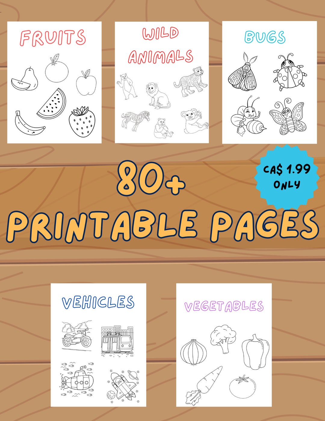 All in One Kids Coloring Book | Animals Coloring Book | Fruits ...