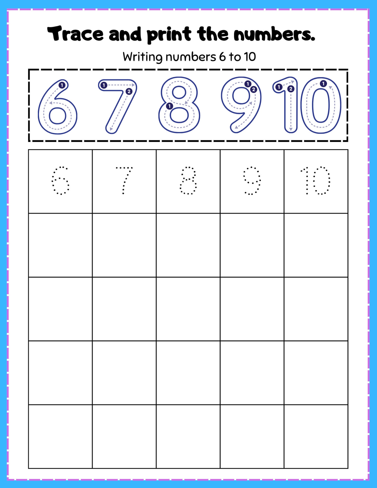 Tracing Numbers Worksheet Learn Your US Numbers Numbers Practice 1-100 ...