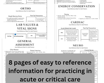 OT/PT Reference Guide for Acute and Critical Care - Etsy