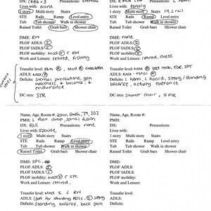 OT/PT Acute Care Eval Template - Etsy