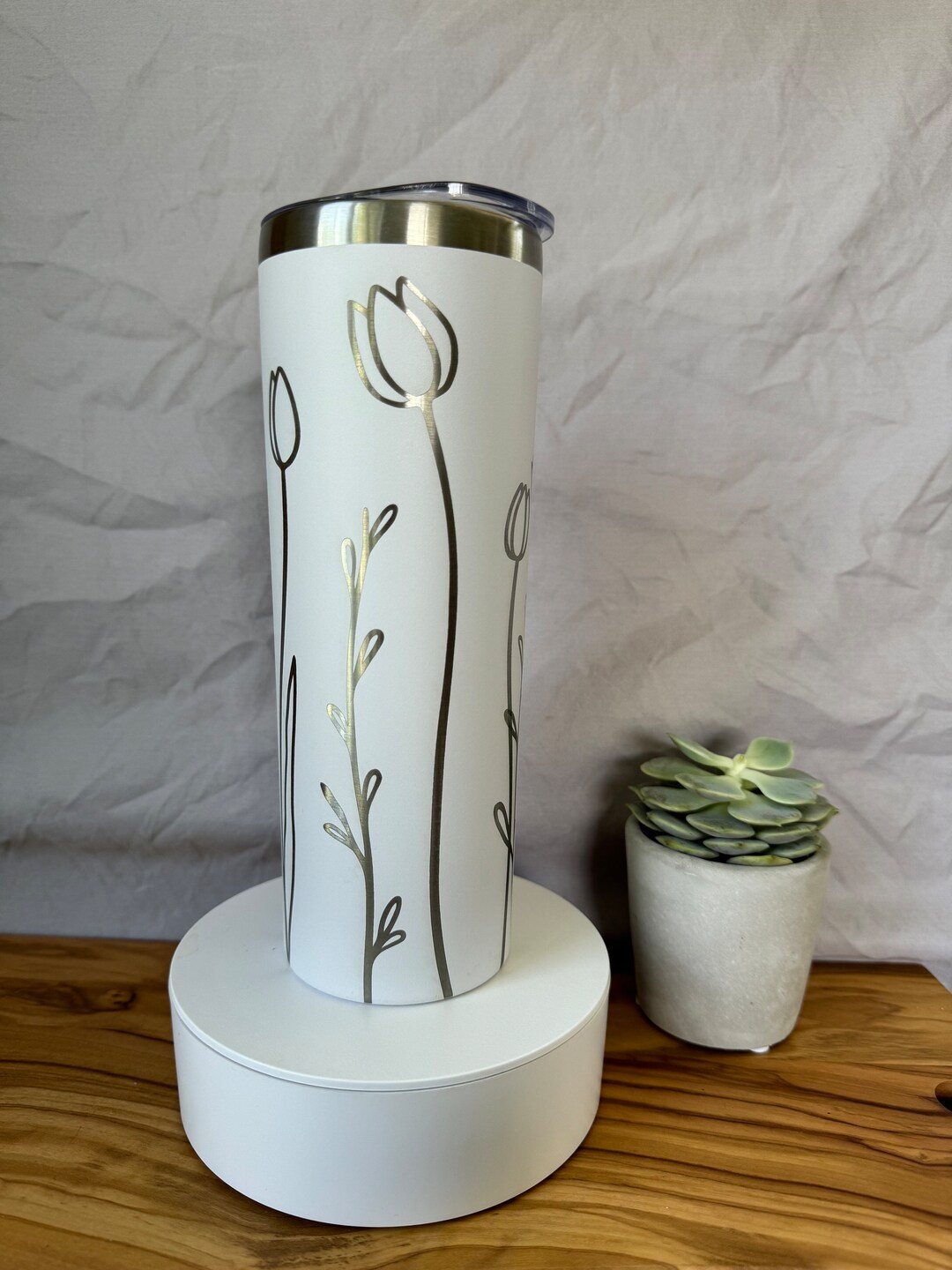 Tulip Mug - 20oz Stainless Steel Engraved Tumbler - Etsy