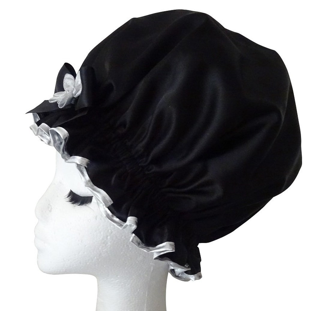 XL Shower Cap (extra Long, Dreads or Extra Thick Hair) - Black and ...