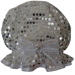 Ladies Shower Cap Silver Sequin Etsy UK