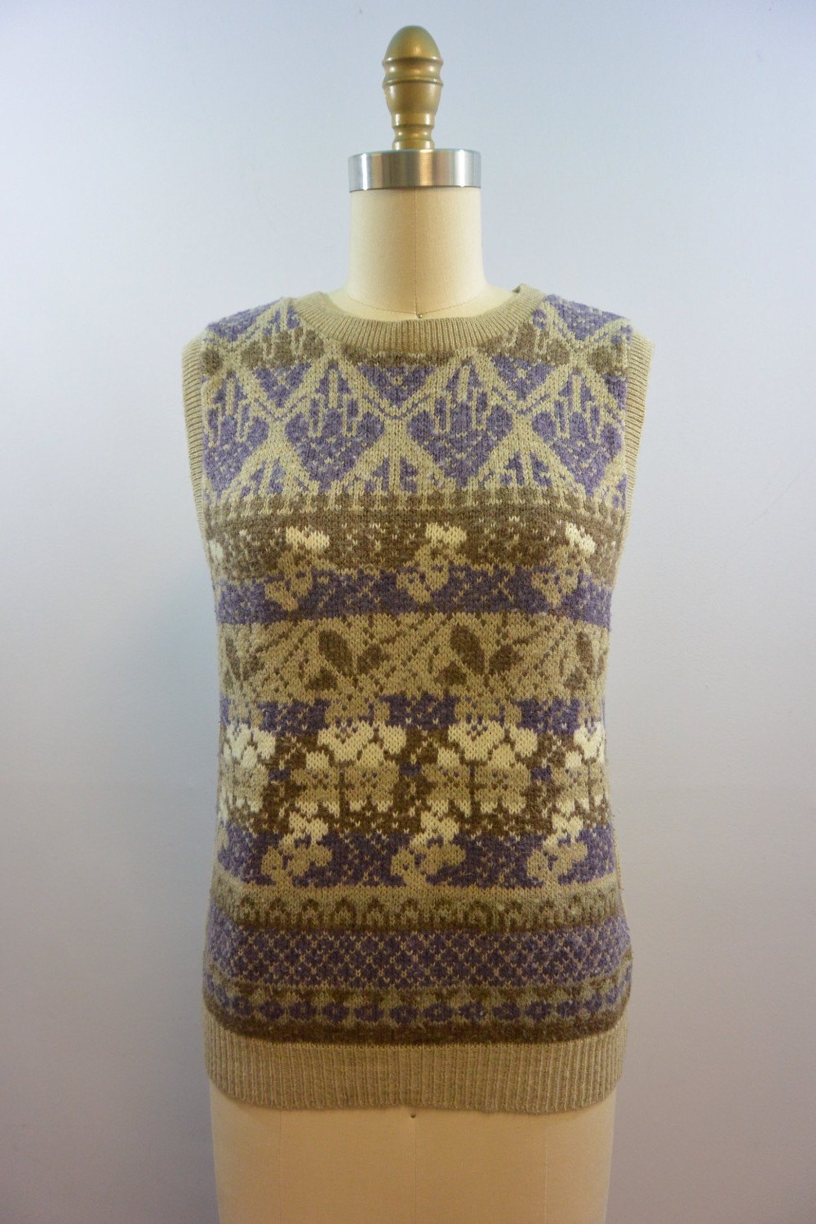 1980s Purple Floral Sweater Vest by Rrrruss by Russ Togs - Etsy