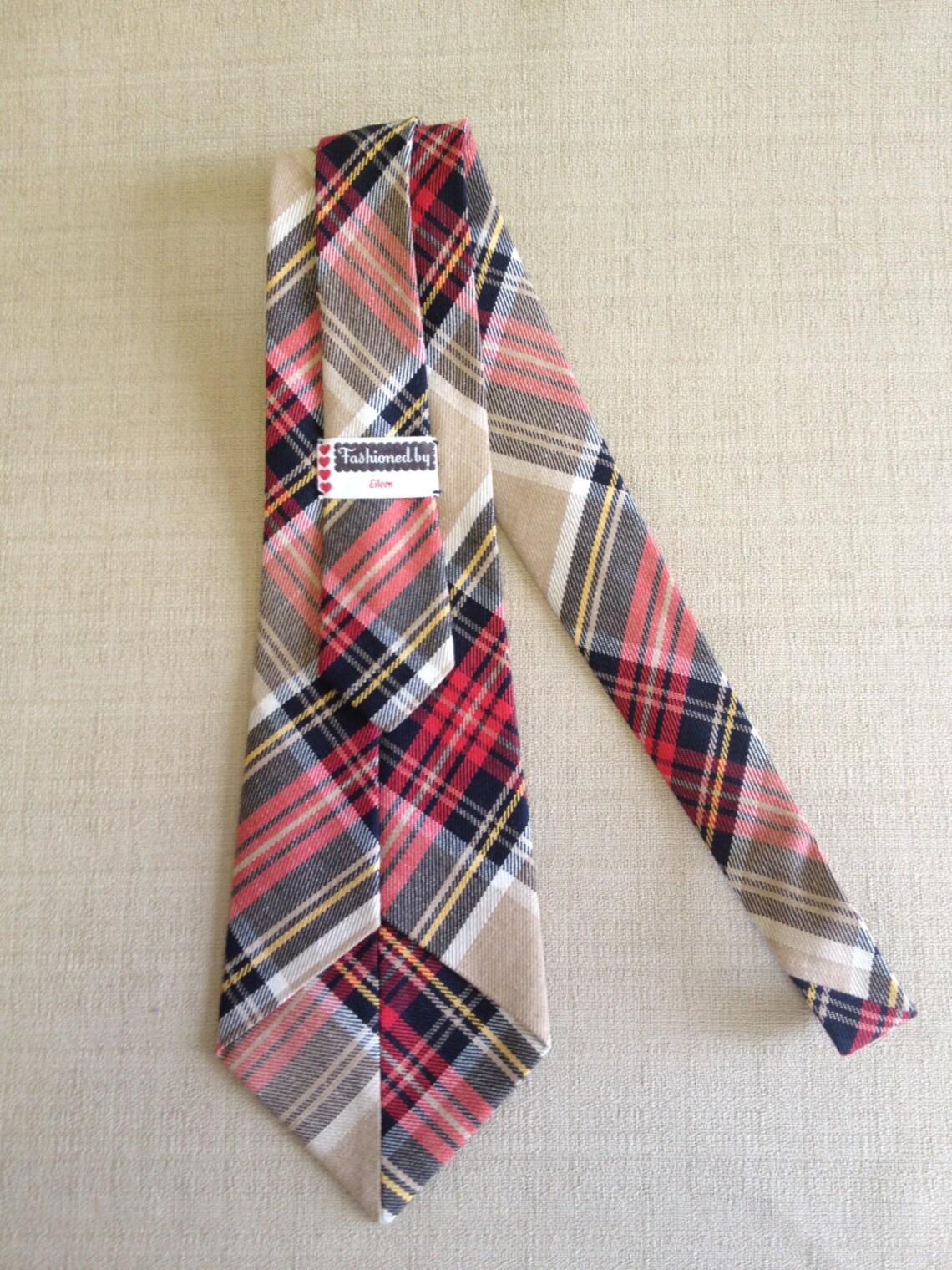 Red Plaid Wide Necktie 1970s Vintage Mens Tie - Etsy
