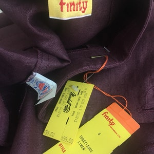 1980s Plum Tissue Linen Minimalist Skirt Set by Finity Sportswear Ltd ...