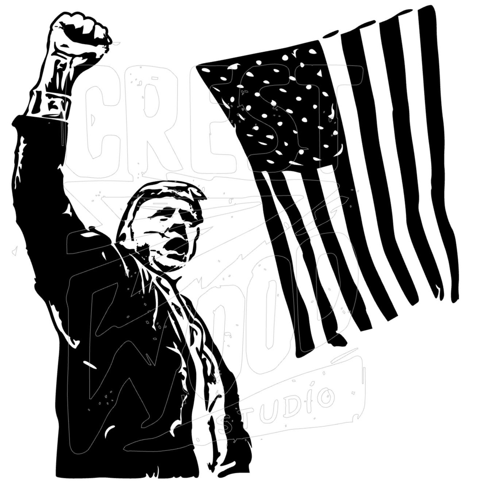 President Trump Iconic Fist Pump SVG File - Etsy