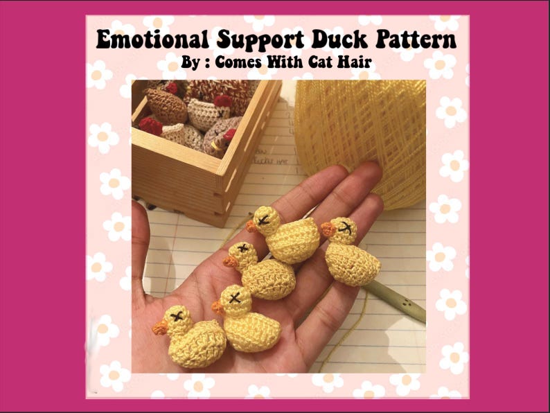 Crochet Emotional Support Duck Pattern | Micro Crochet Duck Pattern ...