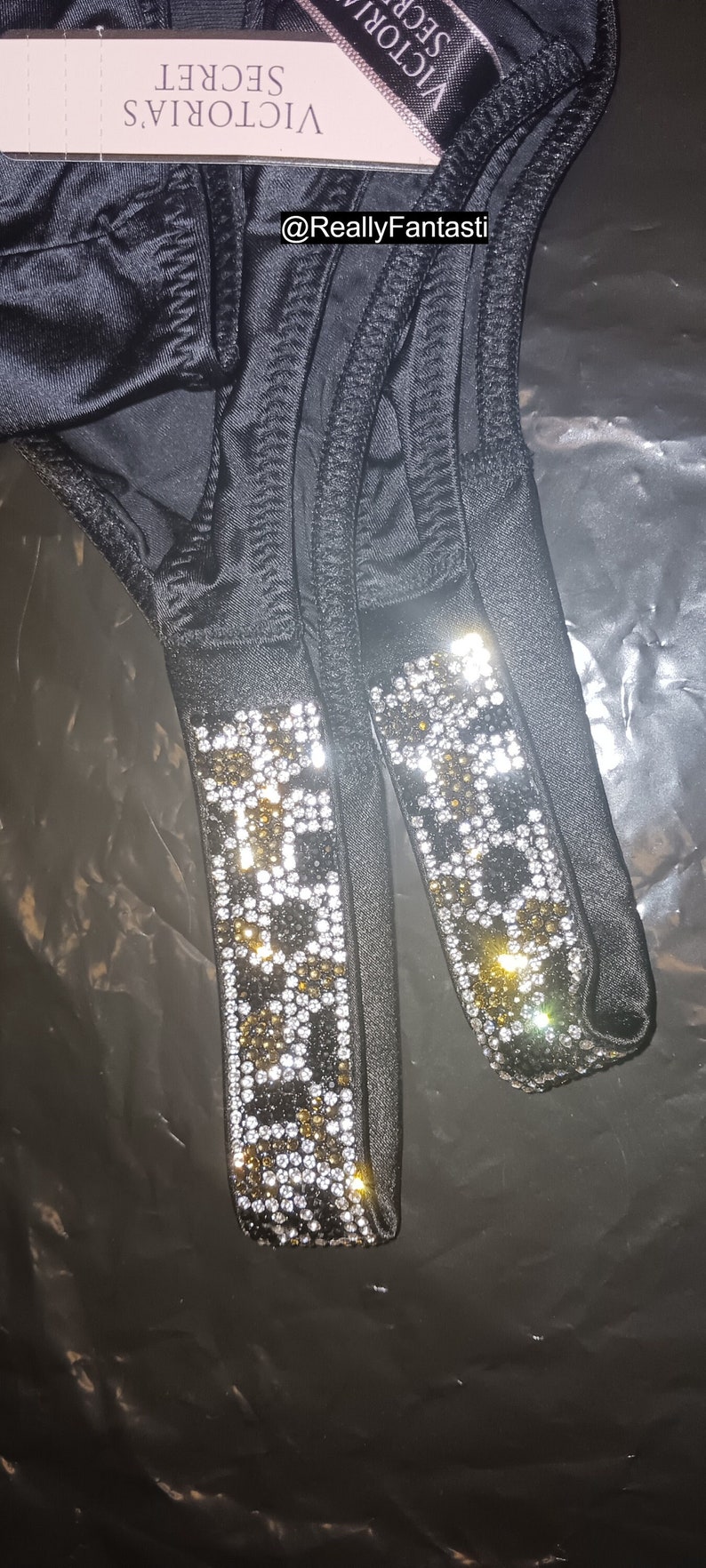 RHINESTONE Panty Leopard CRYSTAL Victoria's Secret Shine Strap ...