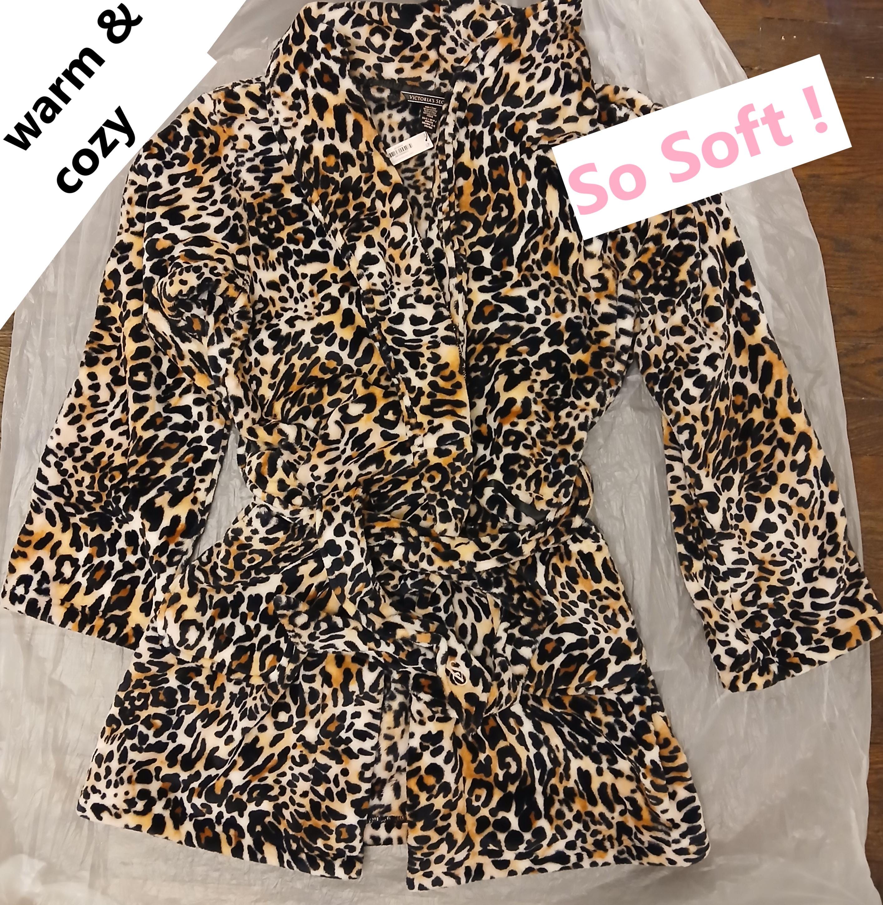Victoria's Secret PLUSH ROBE Leopard Lingerie Women Girl Soft Luxury ...