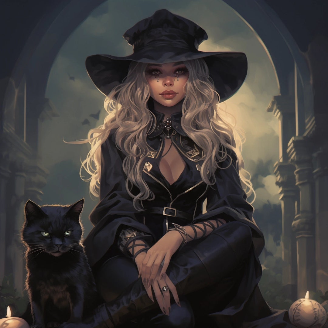 Fantasy Magic Girl Woman Witch AI Generated Art Prints Set of 4 2 Bonus ...
