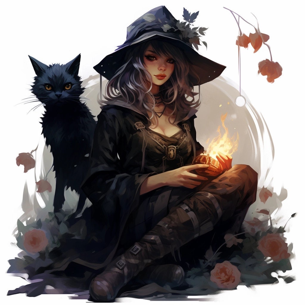 Fantasy Magic Girl Woman Witch AI Generated Art Prints Set of 4 2 Bonus ...