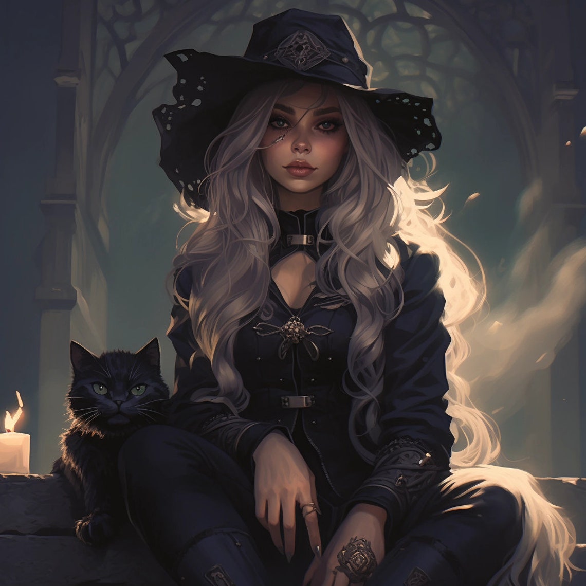 Fantasy Magic Girl Woman Witch AI Generated Art Prints Set of 4 2 Bonus ...