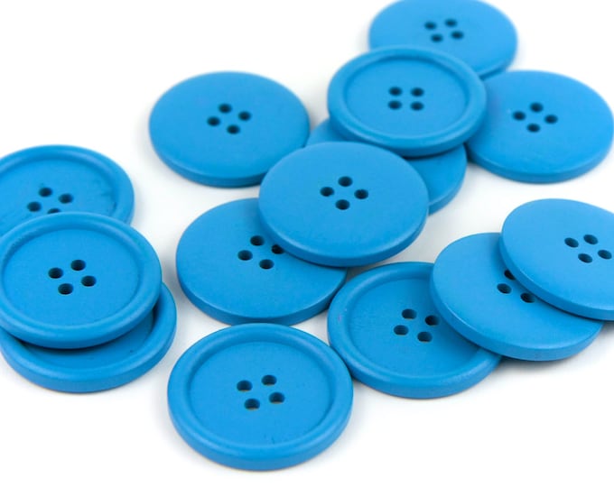 20 Large Blue Wood Buttons 4cm 40mm 1.625 Inches 4 Holes Big Jumbo - Etsy