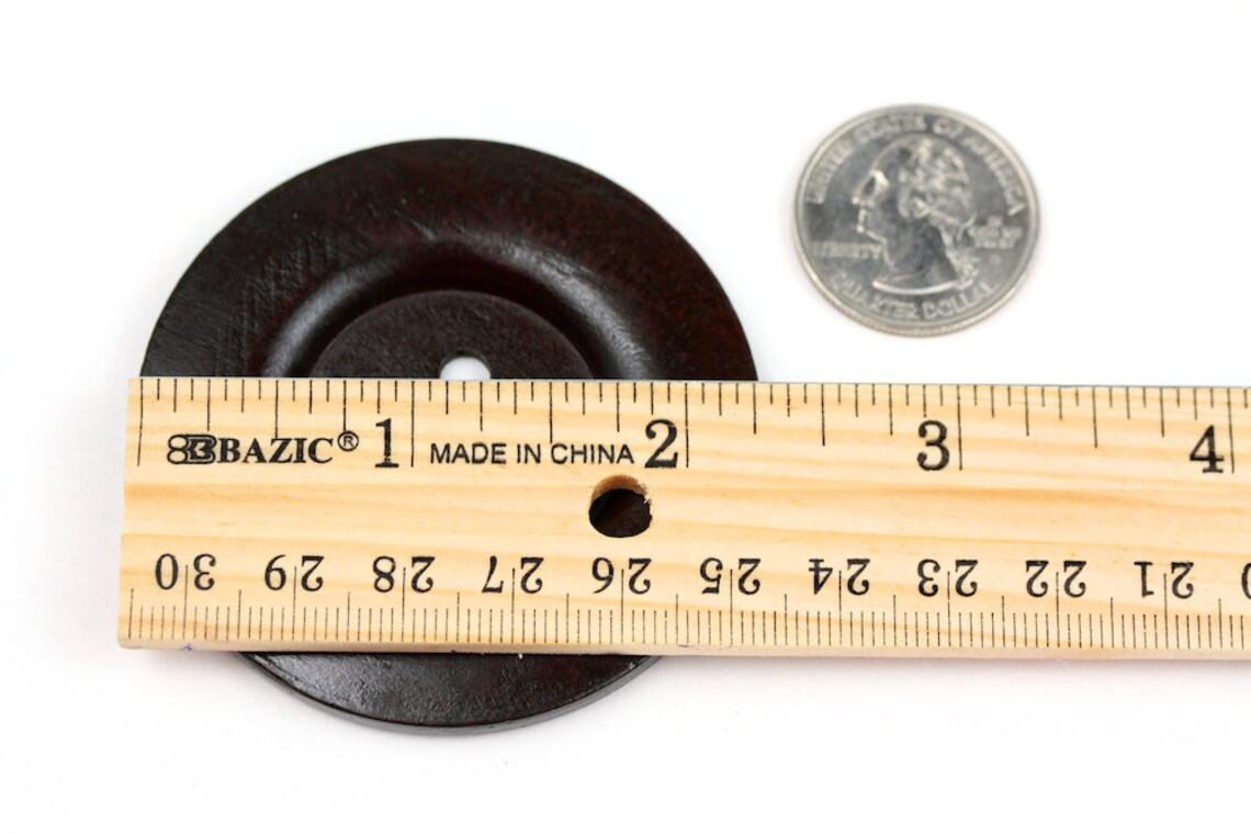 24 pcs Big Dark Brown Wood Buttons 60mm 6cm 2.375 inches 4 | Etsy