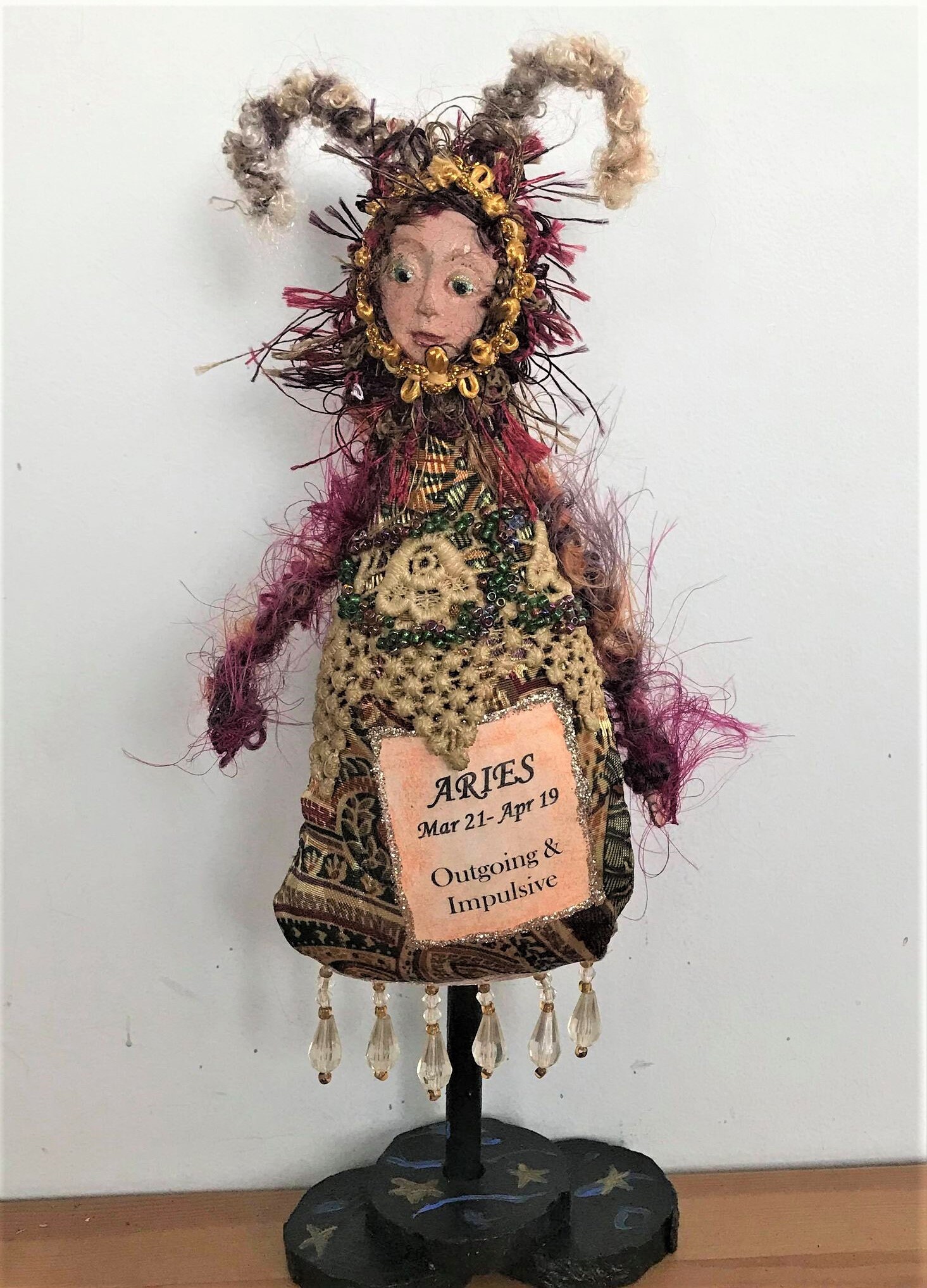 ARIES ZODIAC Art Doll One of A Kind 20 Cm 8 Tall - Etsy