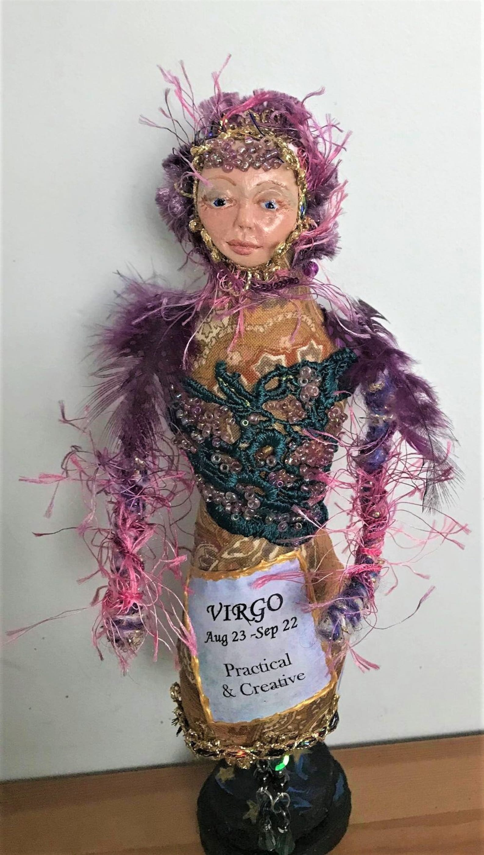 VIRGO, ZODIAC Art Doll, 20 Cm (8") Tall, One of A Kind, Michelle ...