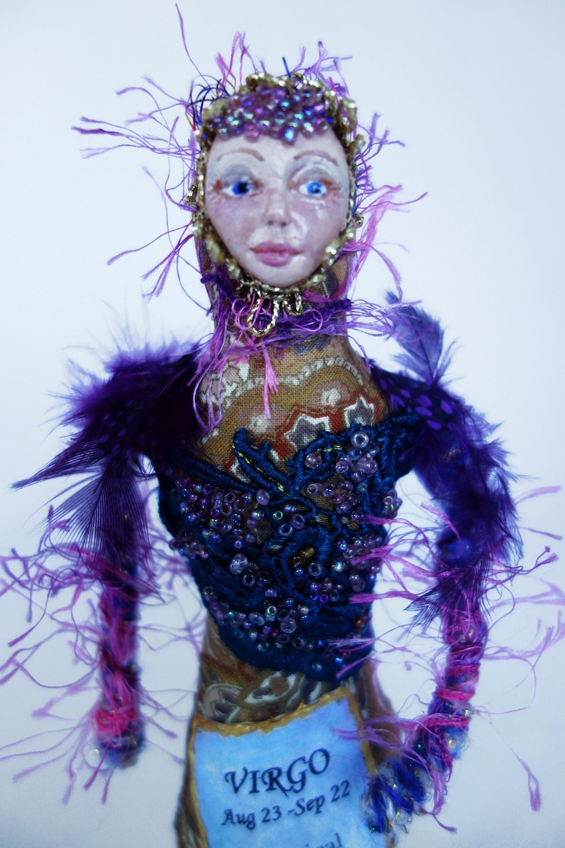 VIRGO, ZODIAC Art Doll, 20 Cm (8") Tall, One of A Kind, Michelle ...