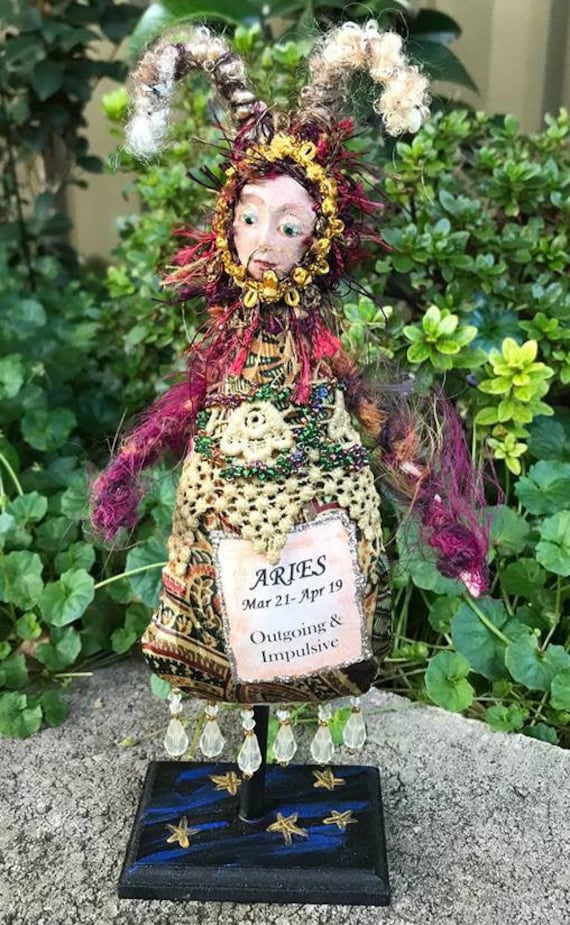 ARIES ZODIAC Art Doll One Of A Kind 20 cm 8 Tall | Etsy