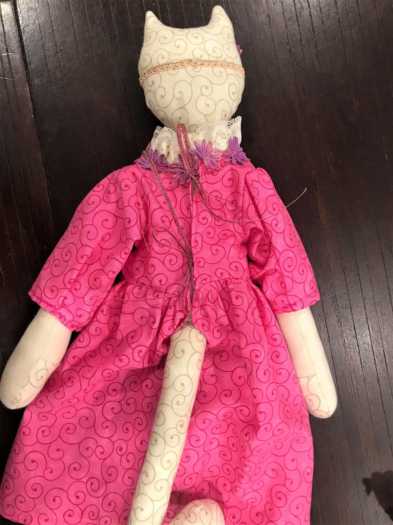 KITTY KAT, Soft Cat Doll, Toy, Fiber Art, Gift Idea, Cloth Doll ...