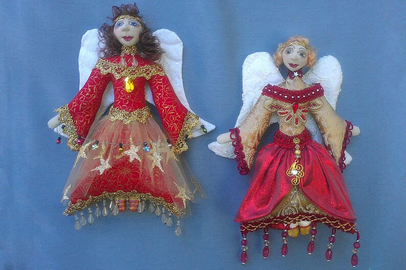 E-PATTERN, ANGELI Di Natale- Hanging Christmas Angels, Pattern, Cloth ...