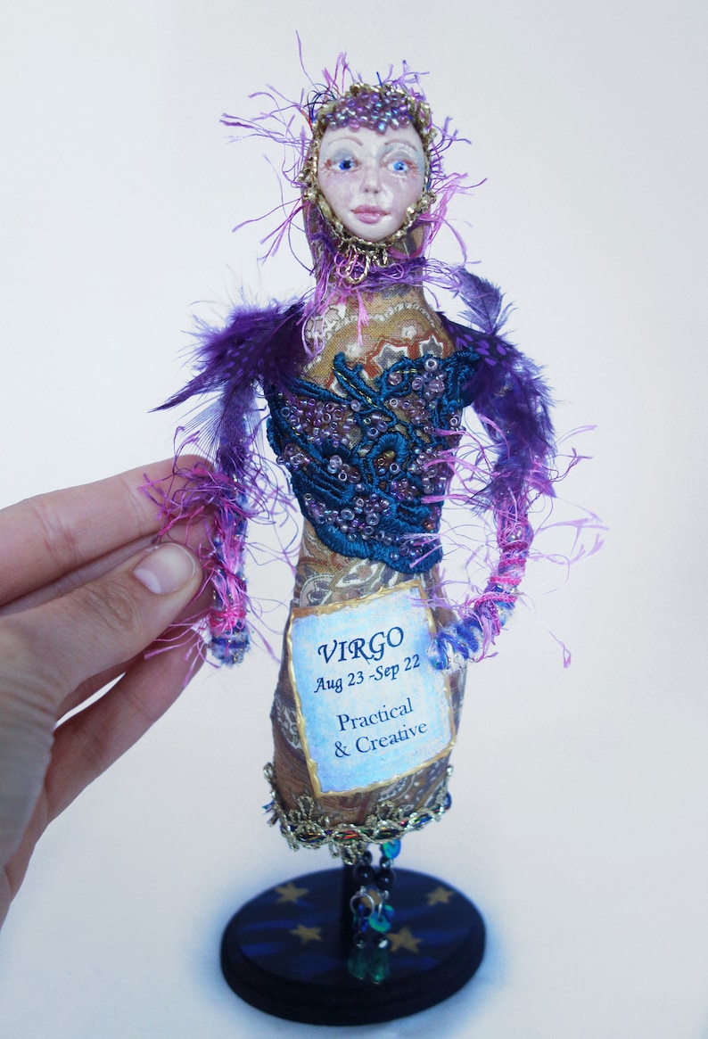 VIRGO, ZODIAC Art Doll, 20 Cm (8") Tall, One of A Kind, Michelle ...