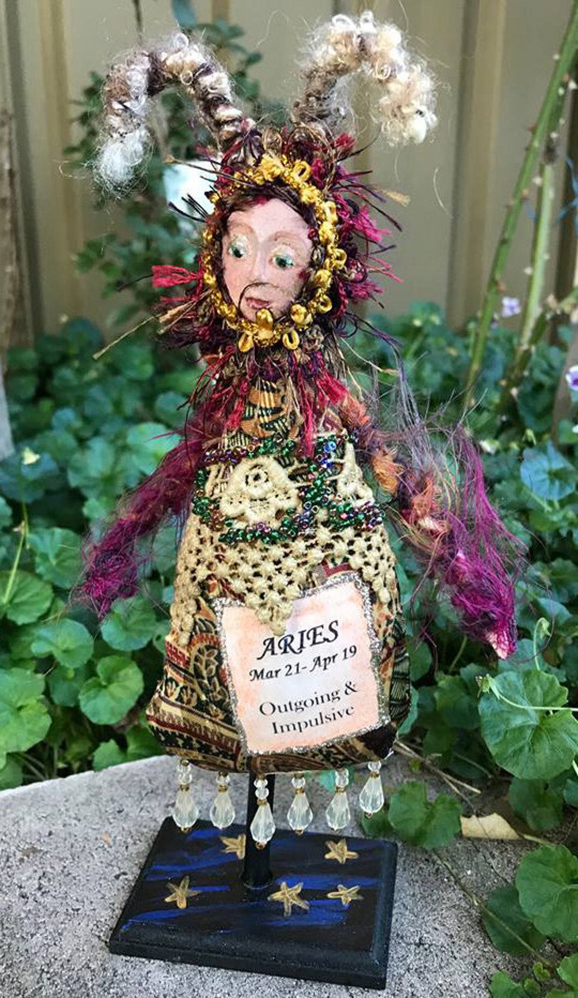 ARIES ZODIAC Art Doll One of A Kind 20 Cm 8 Tall - Etsy