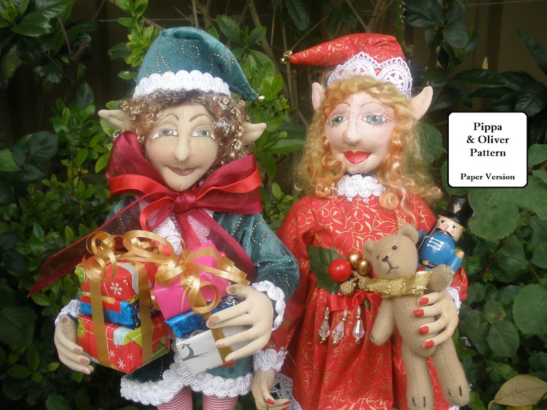 PATTERN, Paper Version, PIPPA & OLIVER, Christmas Elves, Cloth Dolls ...