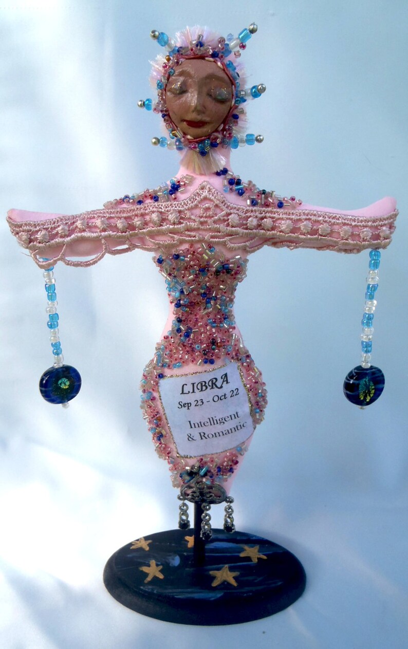 LIBRA ZODIAC Art Doll, One of A Kind, 20 Cm 8 Tall, One of a Kind ...