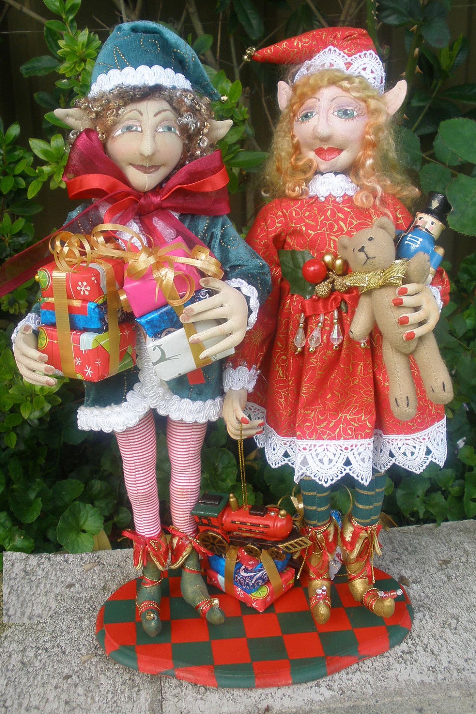 E- Pattern, PIPPA & OLIVER, Christmas Elves, Cloth Dolls, Christmas ...