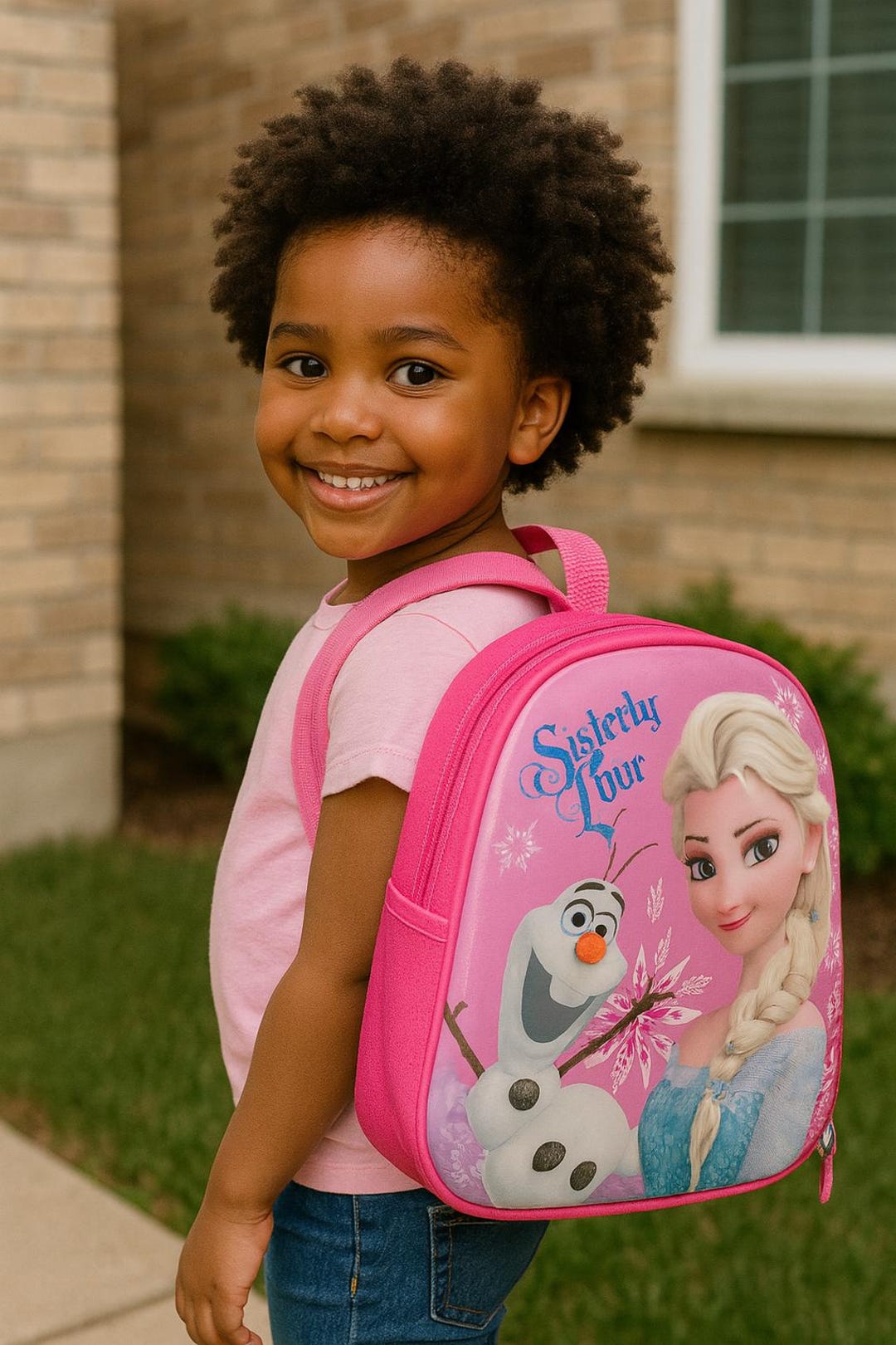 Frozen School Backpack | Elsa and Olaf Kids Bag | Pink Toddler Bookbag ...