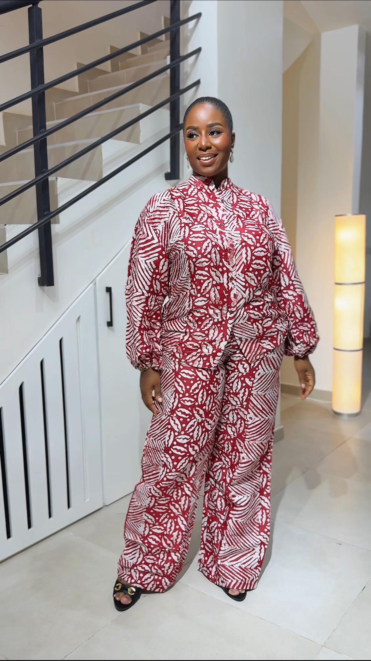 Maia Set | African Adire Shirt & Trouser Co-ord | Handmade Tie-dye Two ...