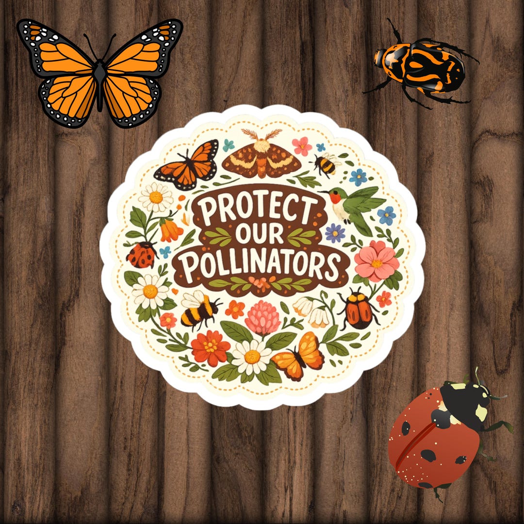 Protect Pollinators Stickers, Beekeeper Gift, Butterfly Decal, Save the ...