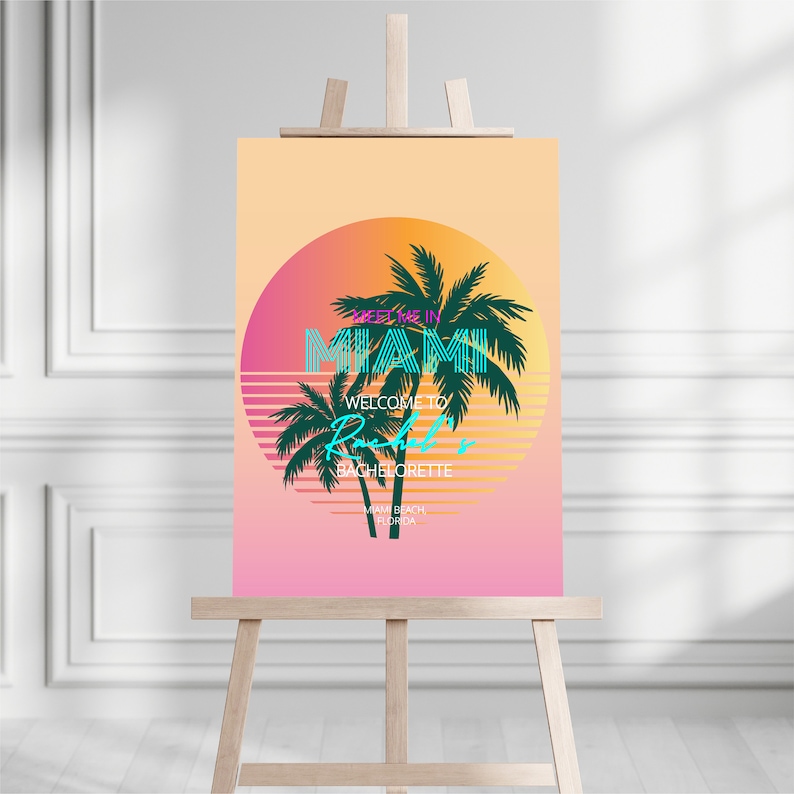 Miami Bachelorette Welcome Sign, Miami Bachelorette, Bachelorette Party ...