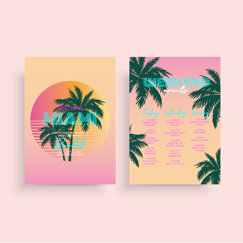 Miami Vice Invitations - Etsy