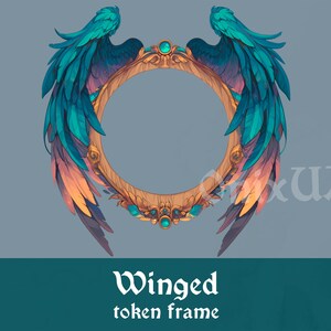 Winged Token Frame: Harpy/aasimar Border for VTT (PNG/PSD) - Etsy