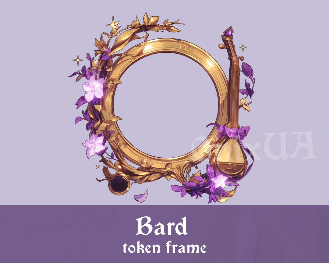 Bard Token Frame, Floral D&D Border (PSD, PNG) - Etsy