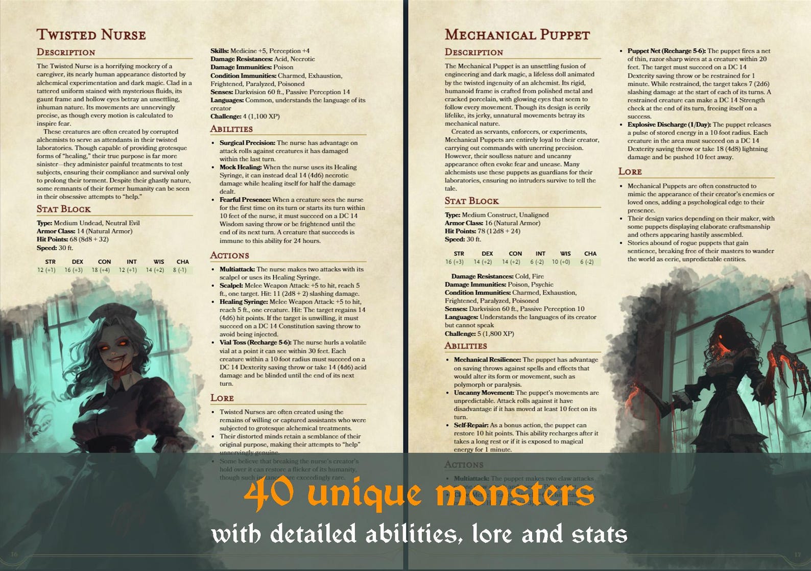 Dark Fantasy Monster Manual for Dnd | Nocturnal Horrors: Bestiary of ...