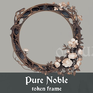 Pure Noble D&D Token Frame. White Rose Flowers Token Border for ...