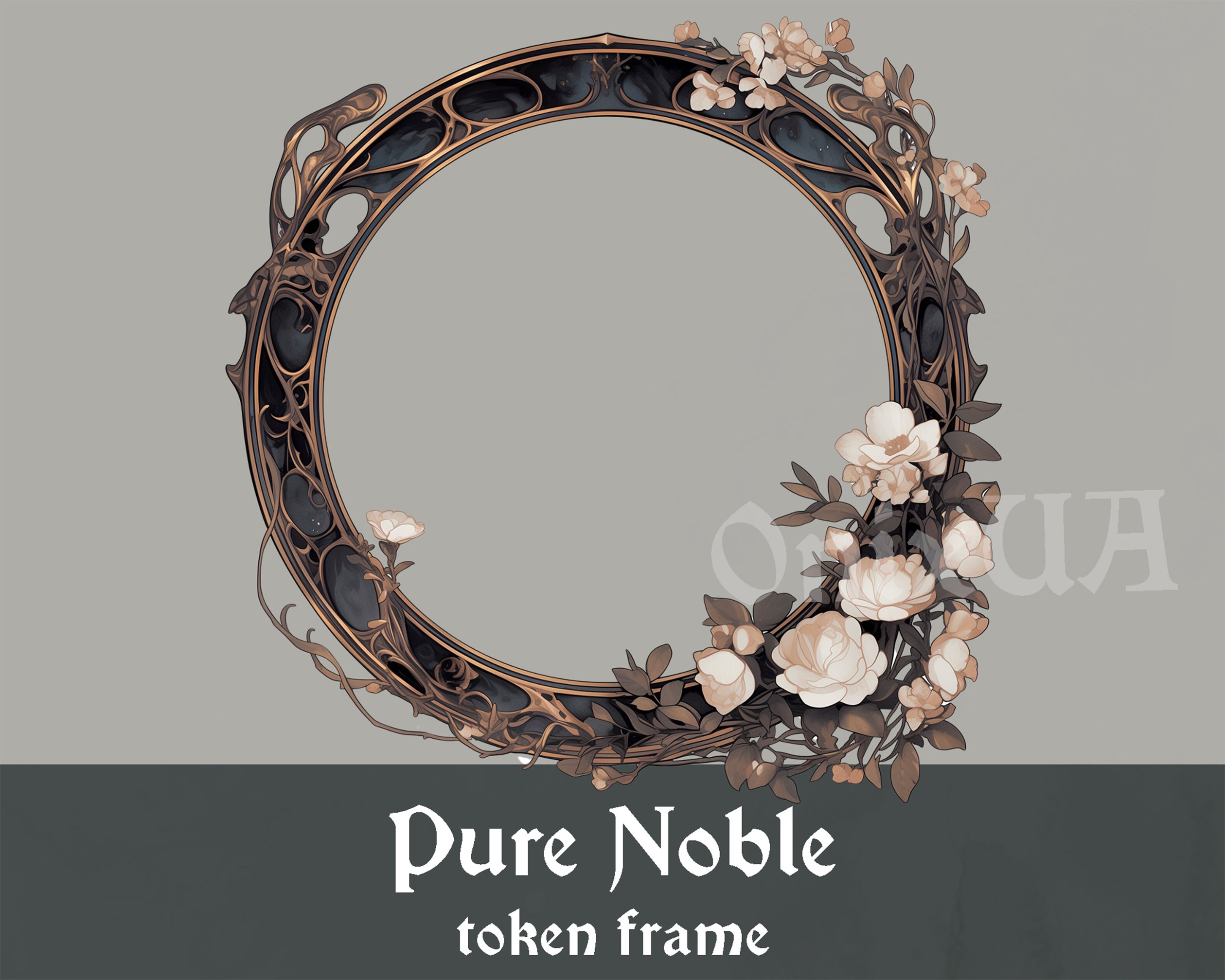 Pure Noble D&D Token Frame. White Rose Flowers Token Border for ...