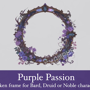 Purple Passion D&D Token Frame With Flowers. Best for Bard, Druid or ...