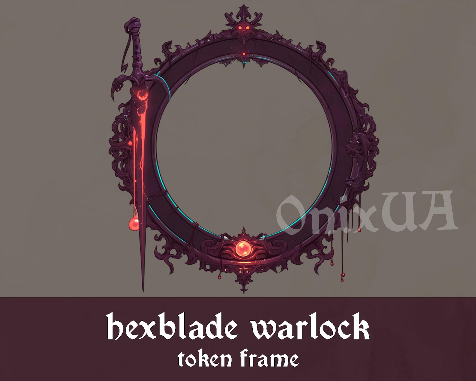 Hexblade Warlock Token Frame: D&D Pathfinder Border (digital Download ...