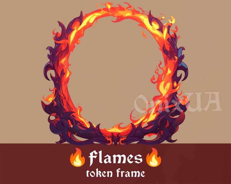 Fire Token Frame: Flames Border for VTT Games (PNG, PSD) - Etsy